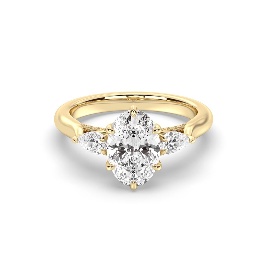 Monaco 3 Stone, Oval Cut – Bijou Lab