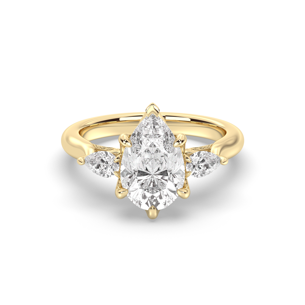 Monaco 3 Stone, Pear Cut – Bijou Lab