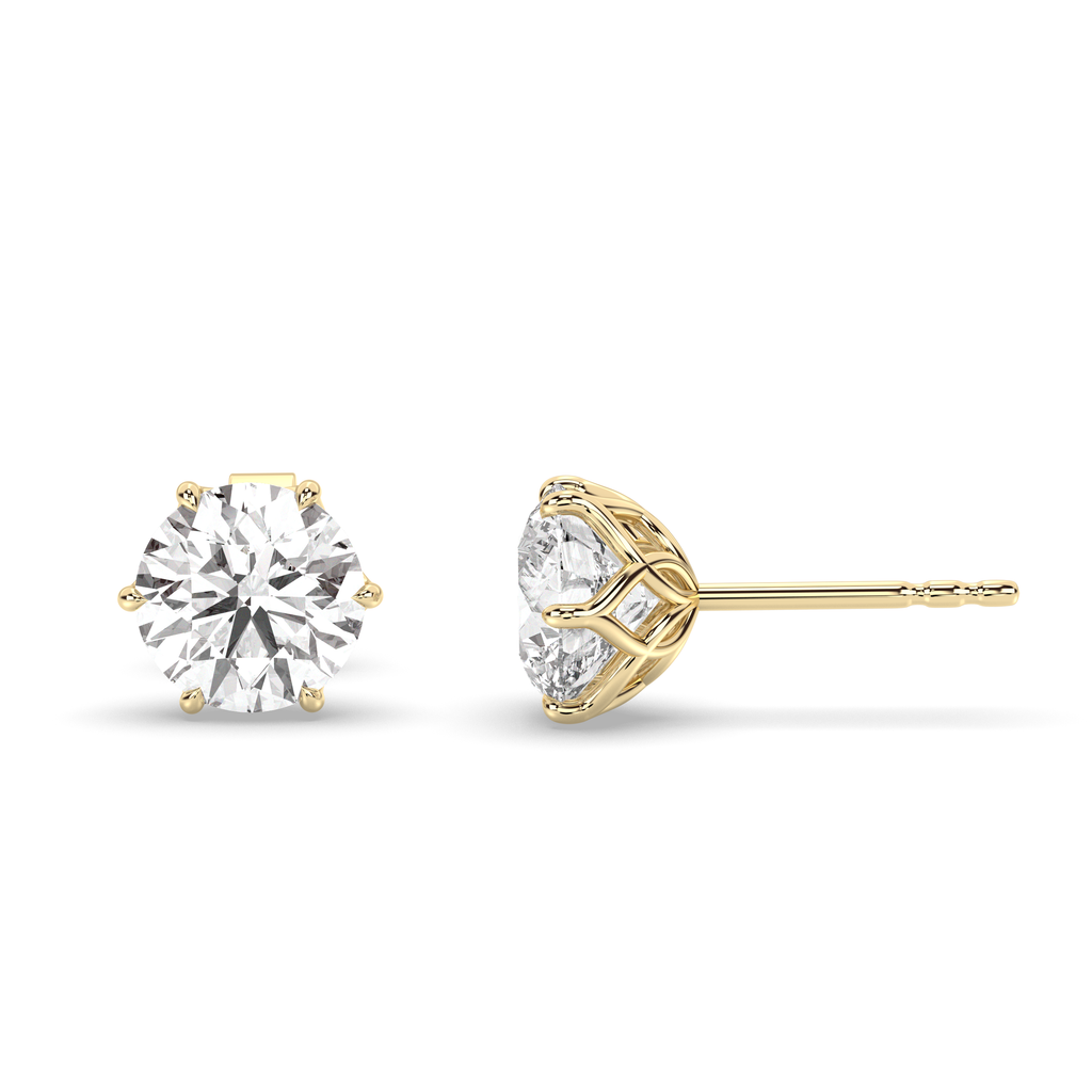 2ctw Tulip Setting Round Moissanite Lab Diamond Stud Earrings – Bijou Lab