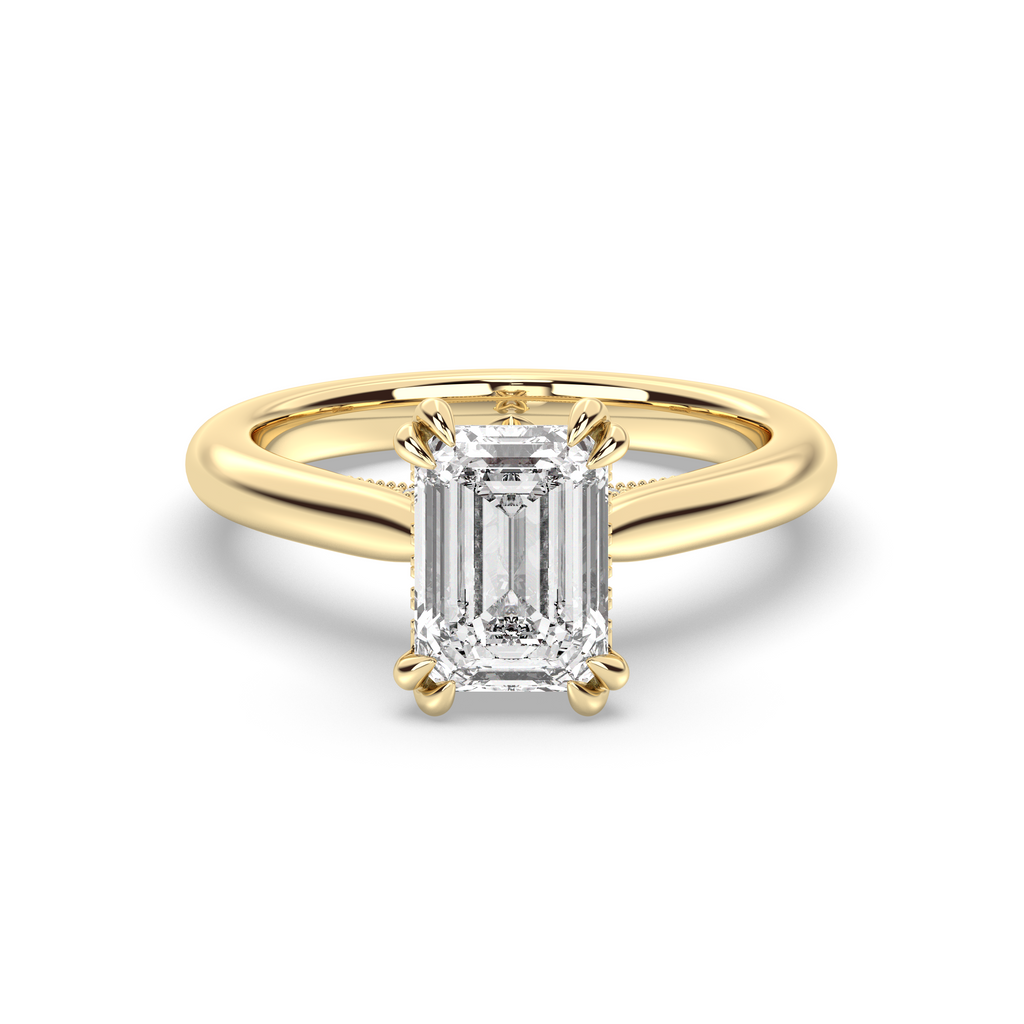 Vintage Amsterdam Lotus Prong, Emerald Cut – Bijou Lab